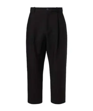 Studio Nicholson Tuck Cotton-blend Tapered Pants - Black