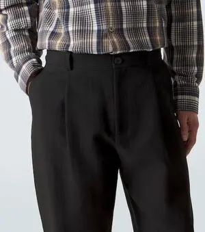 Studio Nicholson Tuck Cotton-blend Tapered Pants