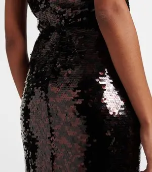 Staud Ciara Sequined Pencil Skirt