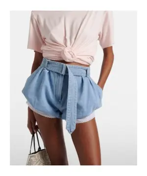 Magda Butrym Belted High-rise Denim Shorts