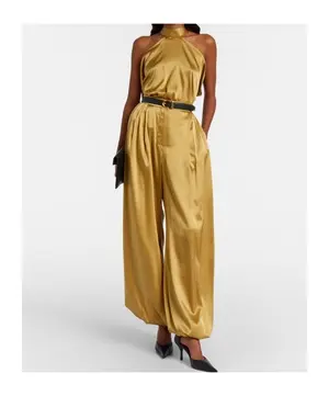 Nina Ricci Silk-blend Satin Wide-leg Pants