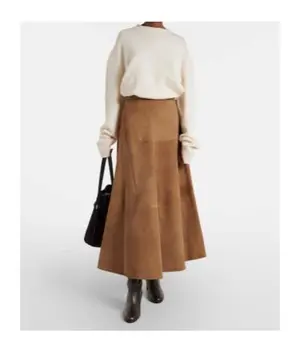 Altuzarra Varda Suede Midi Skirt
