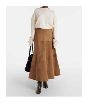 Altuzarra Varda Suede Midi Skirt