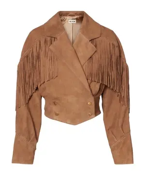 RIXO RIXO Fishtail Embellished Leather Jacket