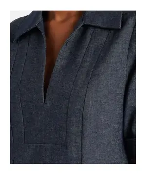 Vince Cotton And Linen Chambray Minidress