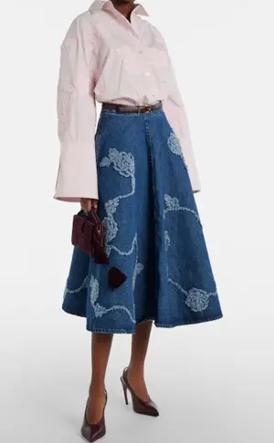 ROTATE BY BIRGER CHRISTENSEN Denim Skirt