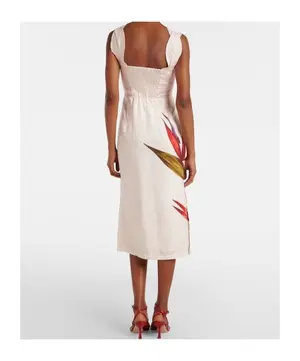 Farm Rio Floral Linen Midi Dress