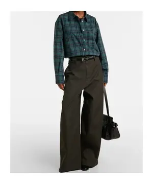 RÓHE Checked Oversized Wool-blend Shirt