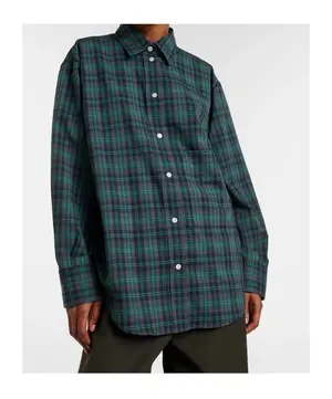 RÓHE Checked Oversized Wool-blend Shirt