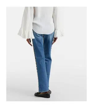 Simkhai Amelia Studded Straight Jeans