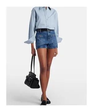 FRAME Cruise High-rise Denim Shorts