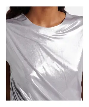 Norma Kamali Twist Metallic-effect Top