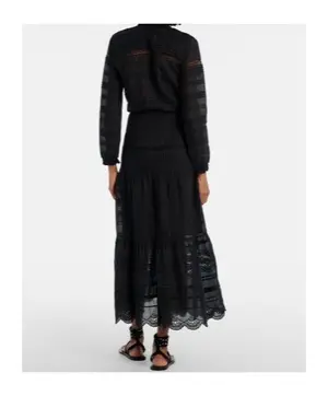 Isabel Marant Étoile Daniva Embroidered Lace-trimmed Cotton Midi Dress