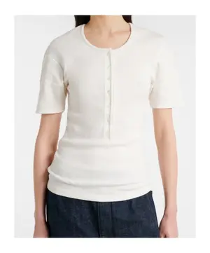LEMAIRE Cotton And Linen Jersey Henley Shirt
