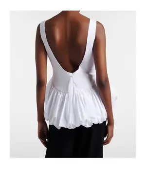 RÓHE Peplum Cotton Poplin Top