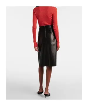 JOSEPH Niven Leather Midi Skirt