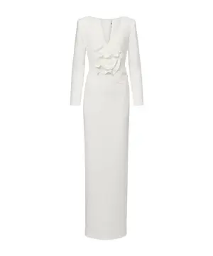 Roland Mouret Bridal Floral-appliqué Cady Gown - White