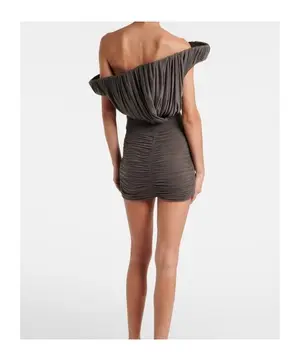Magda Butrym Asymmetrical One-shoulder Ruched Bustier Dress