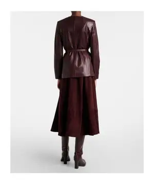 Nour Hammour Opera Leather Maxi Skirt