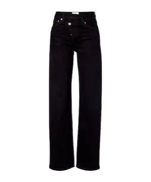 AGOLDE Arc Criss Cross Barrel-leg Jeans - Black