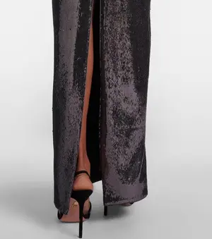 Roland Mouret Off-the-shoulder Floral Appliqué Detail Gown