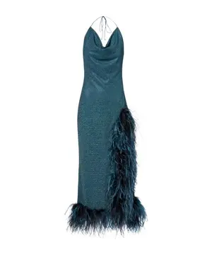 Oseree Backless Midi Dress - Blue