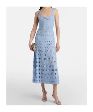 Simkhai Sleeveless Knitted Midi Dress With Knotted Detail