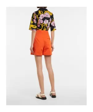 Marni High-rise Cotton And Linen Shorts