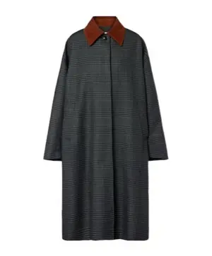 RÓHE Checked Coat - Black