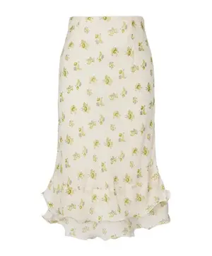 Dorothee Schumacher Airy Daydream Floral Midi Skirt - White