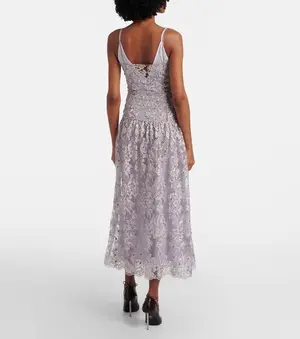 JACQUES WEI Embellished Lace Cocktail Dress