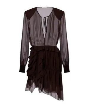 JACQUES WEI Ruffled Asymmetric Minidress - Black