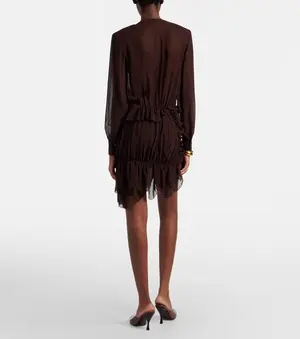 JACQUES WEI Ruffled Asymmetric Minidress