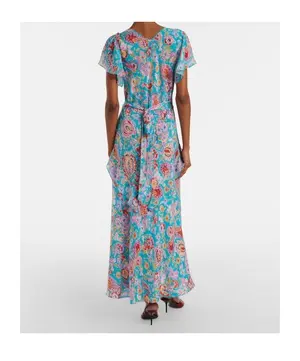 Rixo Evie Silk Crêpe De Chine Midi Dress