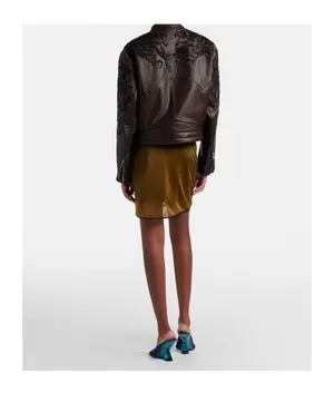 JACQUES WEI Beaded Floral Miniskirt