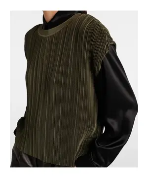 JOSEPH Cedre Plissé Satin Top
