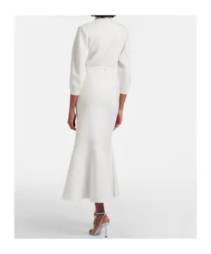Roland Mouret Cutout Knitted Belted Midi Dress
