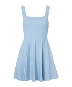 Simkhai Indie Ribbed-knit Minidress - Blue