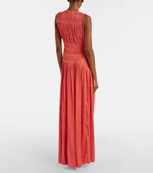 Ulla Johnson Tasneem Plissé Satin Gown