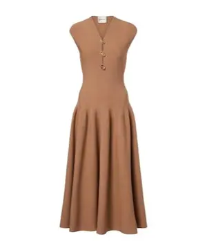 Roland Mouret Embellished Midi Dress - Brown