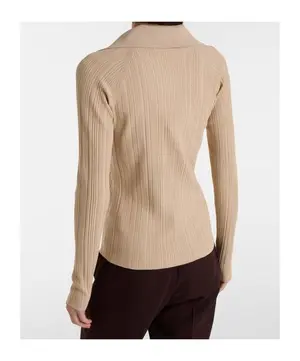 JOSEPH Chelia Ribbed-knit Polo Sweater
