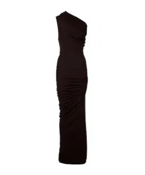 ENTIRE STUDIOS One-shoulder Cotton-blend Jersey Gown - Black