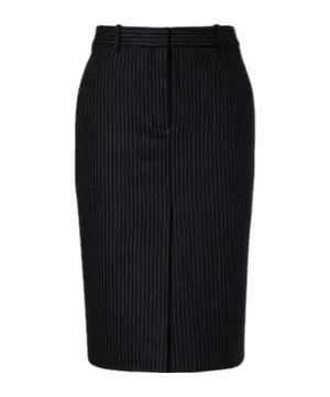 Nina Ricci Pinstriped Wool-blend Pencil Skirt - Black
