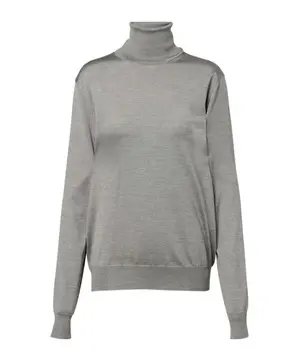 THE ROW High-neck Long-sleeved Sweater - Gray