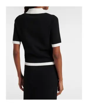Nina Ricci Ribbed-knit Polo Shirt