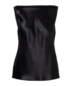 Nina Ricci Silk-blend Satin Top - Black