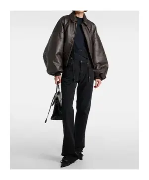 Balenciaga Round Taxi Leather Jacket