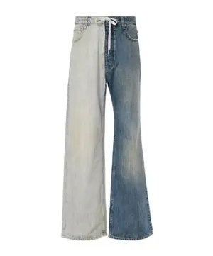 Balenciaga Fifty-fifty Low-rise Wide-leg Jeans - Gray