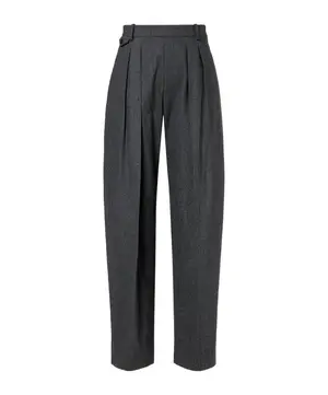 Khaite Dugan High-rise Wool Tapered Pants - Grey