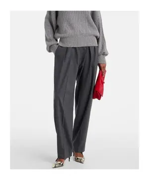Khaite Dugan High-rise Wool Tapered Pants